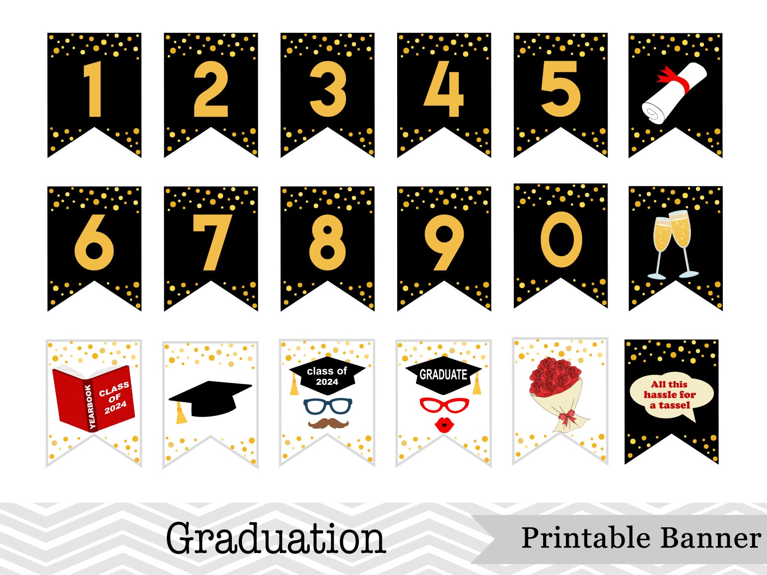 Graduation Party Bunting Banner Flag, Make Your Own Graduation Party ...