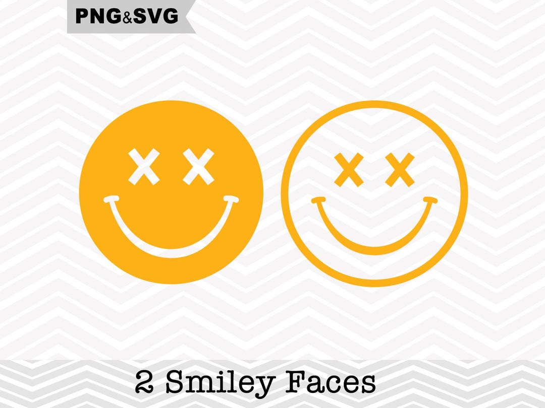 2 Smiley Face SVG, Crossed Eyes Smiley Face Clipart, Emoji SVG Cutting ...