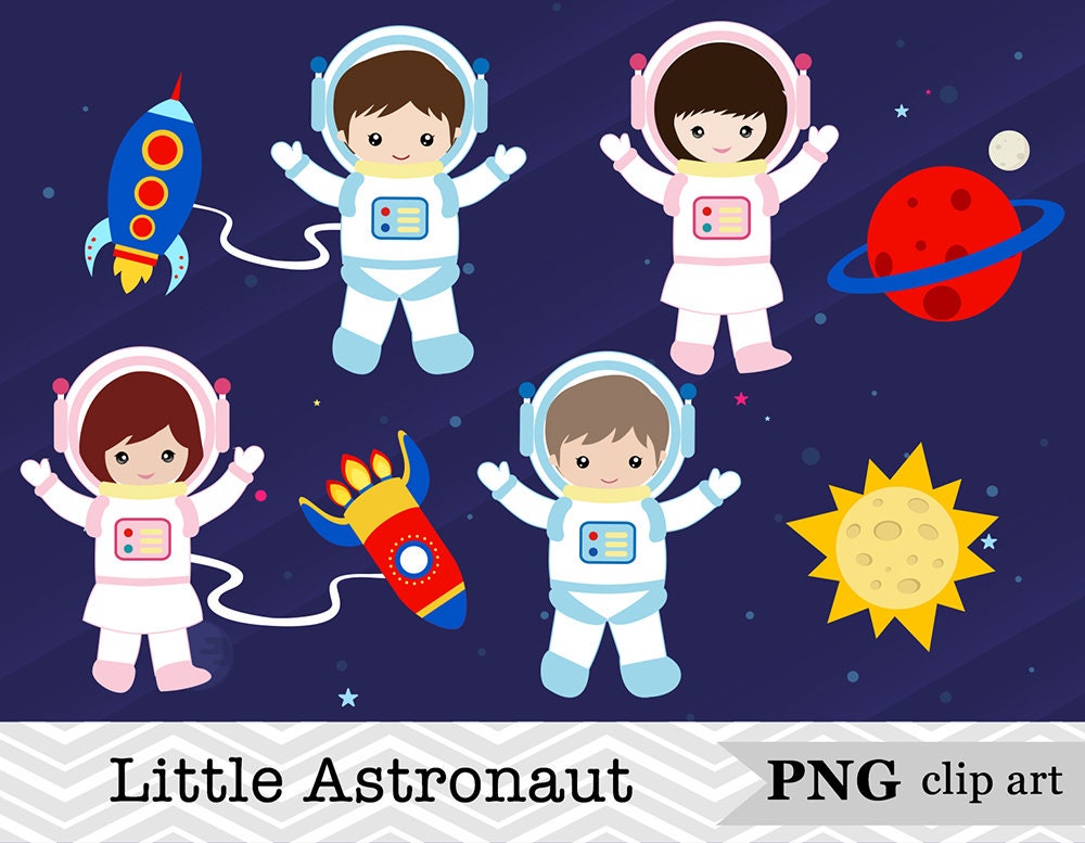 23 Little Astronaut Clip Art, Space Adventure Clipart, Boy and Girl ...