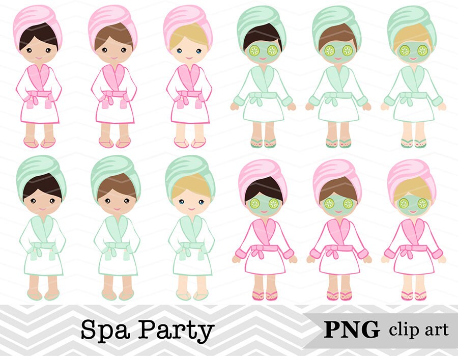 36 Spa Night Clip Arts, Girl Spa Party Clipart, Spa Girls Clipart, Spa ...