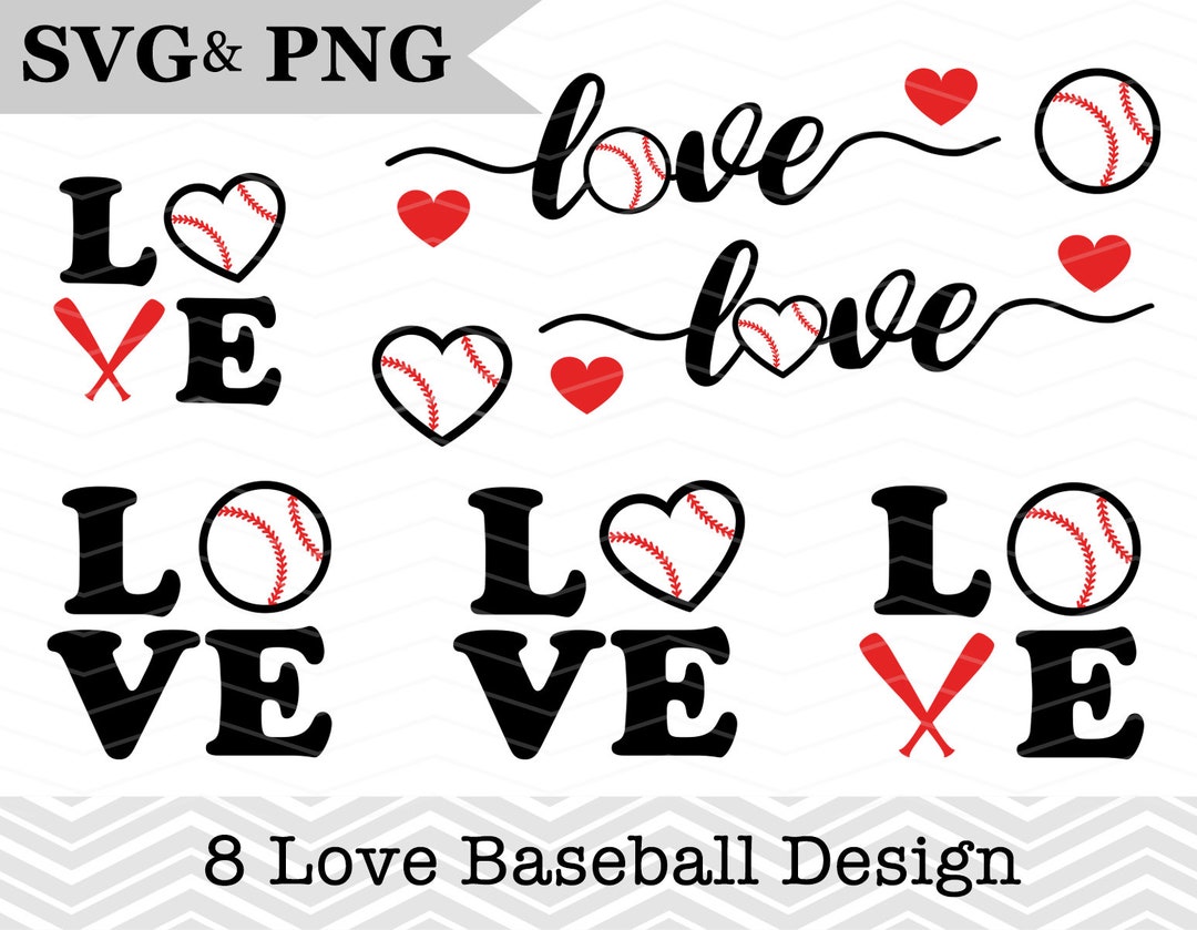 8 Love Baseball Design SVG, Baseball SVG Cut File for Cricut, Baseball ...