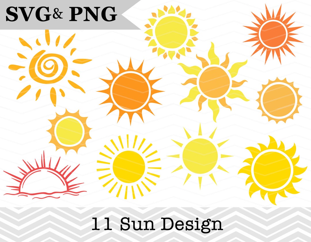 11 Sun Design SVG Sun SVG Cut File for Cricut Sunrise Svg - Etsy
