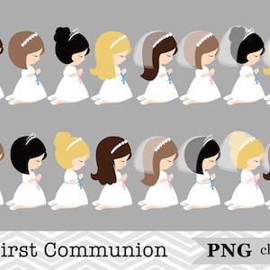 78 Girl First Communion Clip Art, First Communion Clipart, Spa Girls ...