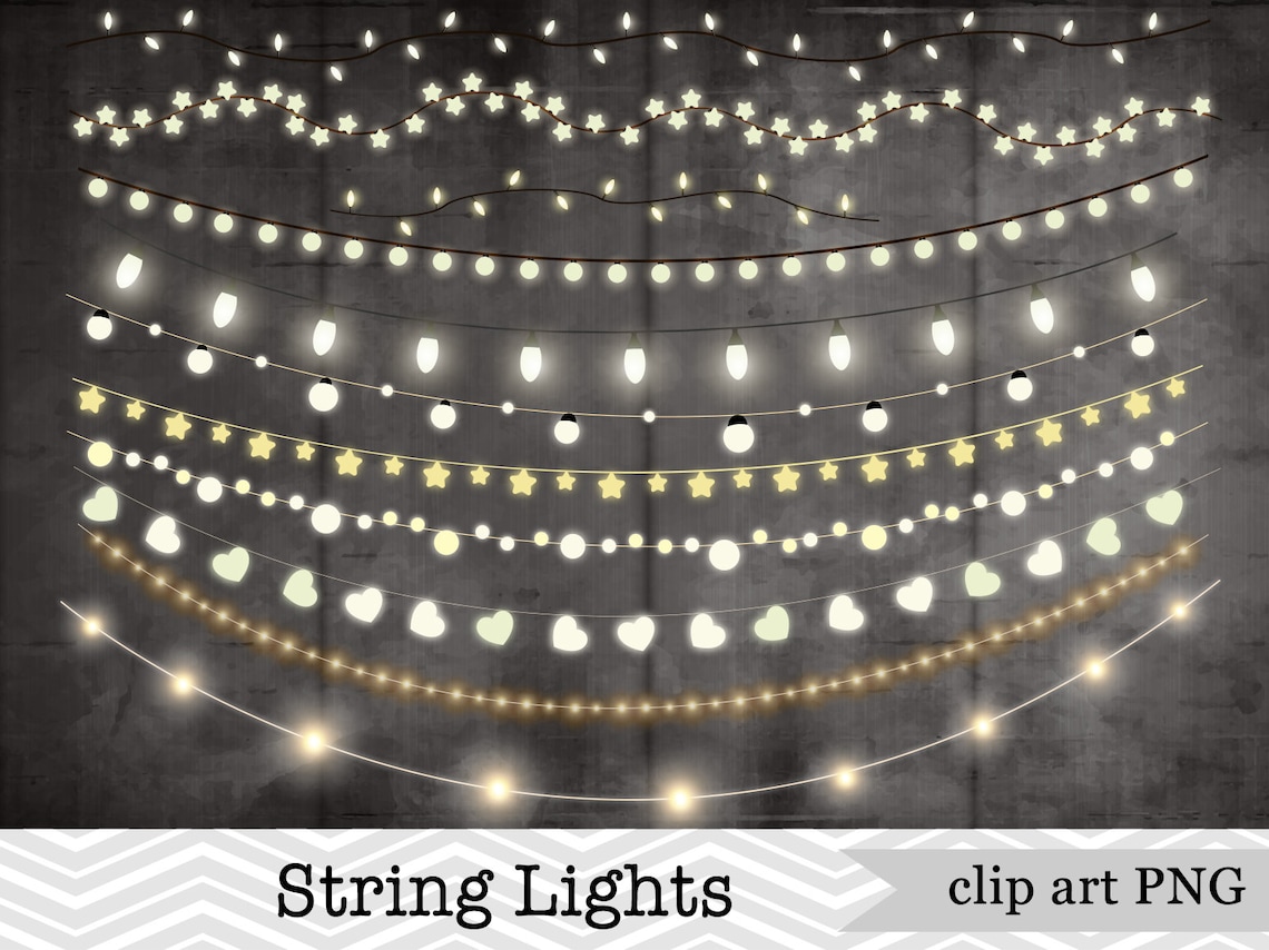 String Lights Clip Art, Festival Lights Clipart, Christmas Lights ...