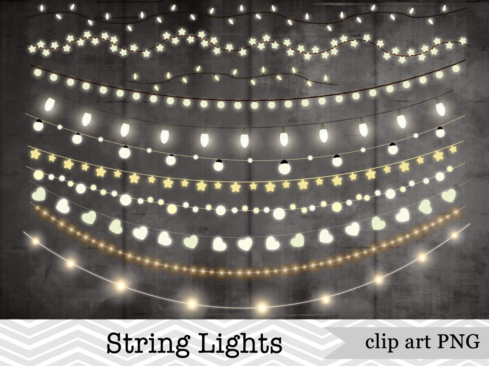 String Lights Clip Art, Festival Lights Clipart, Christmas Lights ...