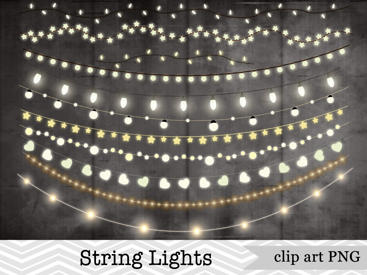 String Lights Clip Art, Festival Lights Clipart, Christmas Lights ...