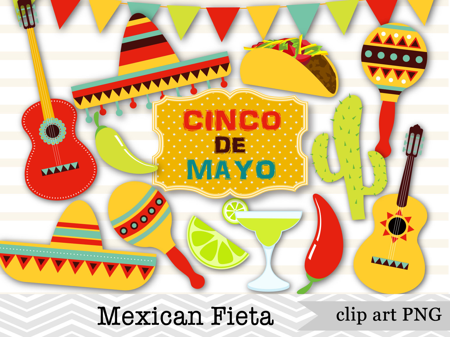 Mexican Fieta Clip Art, Cinco De Mayo Clipart, Mexico Party Clipart ...
