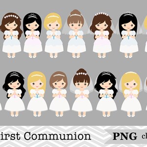 78 Girl First Communion Clip Art, First Communion Clipart, Spa Girls ...