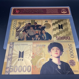 BTS: 24k South Korean Won Gold Note - Etsy