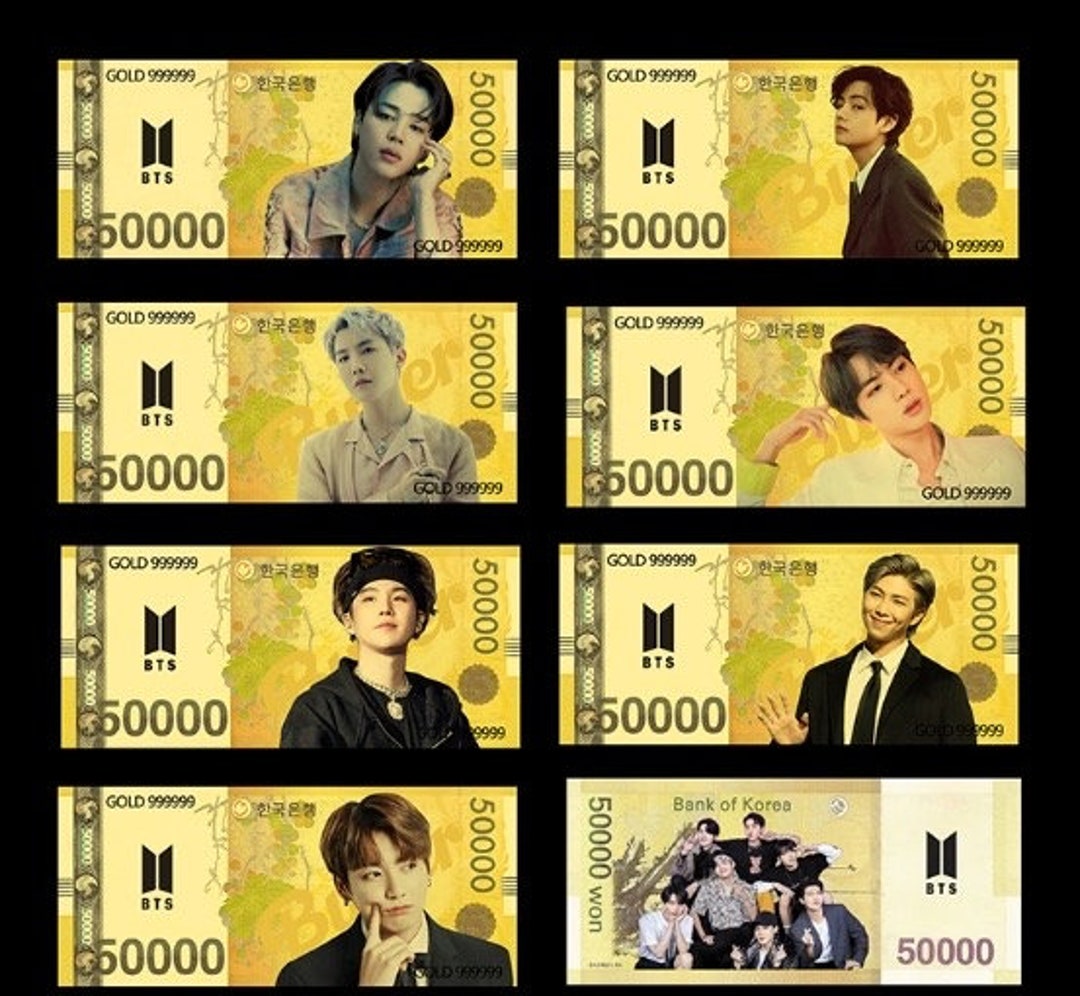 BTS: 24k South Korean Won Gold Note - Etsy