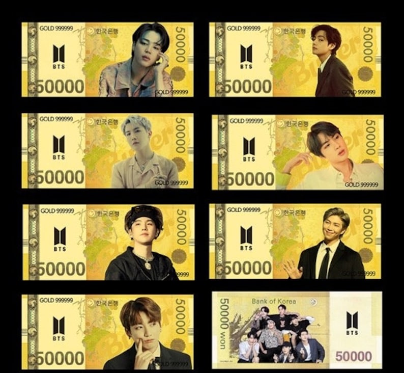 BTS: 24k South Korean Won Gold Note - Etsy