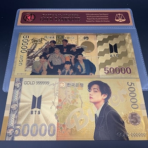 BTS: 24k South Korean Won Gold Note - Etsy