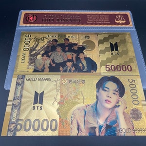 BTS: 24k South Korean Won Gold Note - Etsy