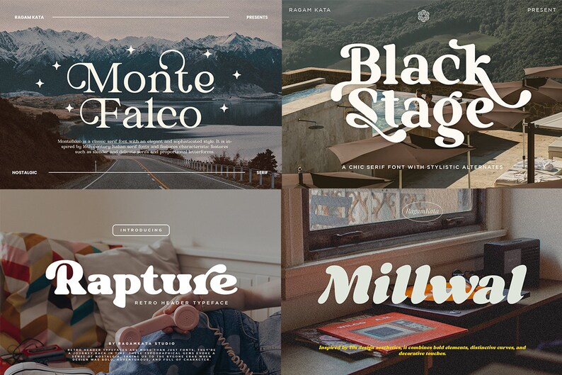 Modern Retro Font Collection - - Etsy