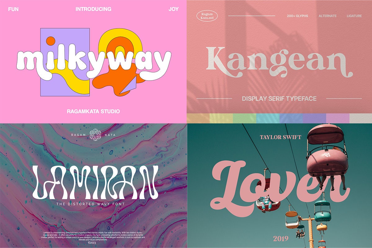 Modern Retro Font Collection - - Etsy