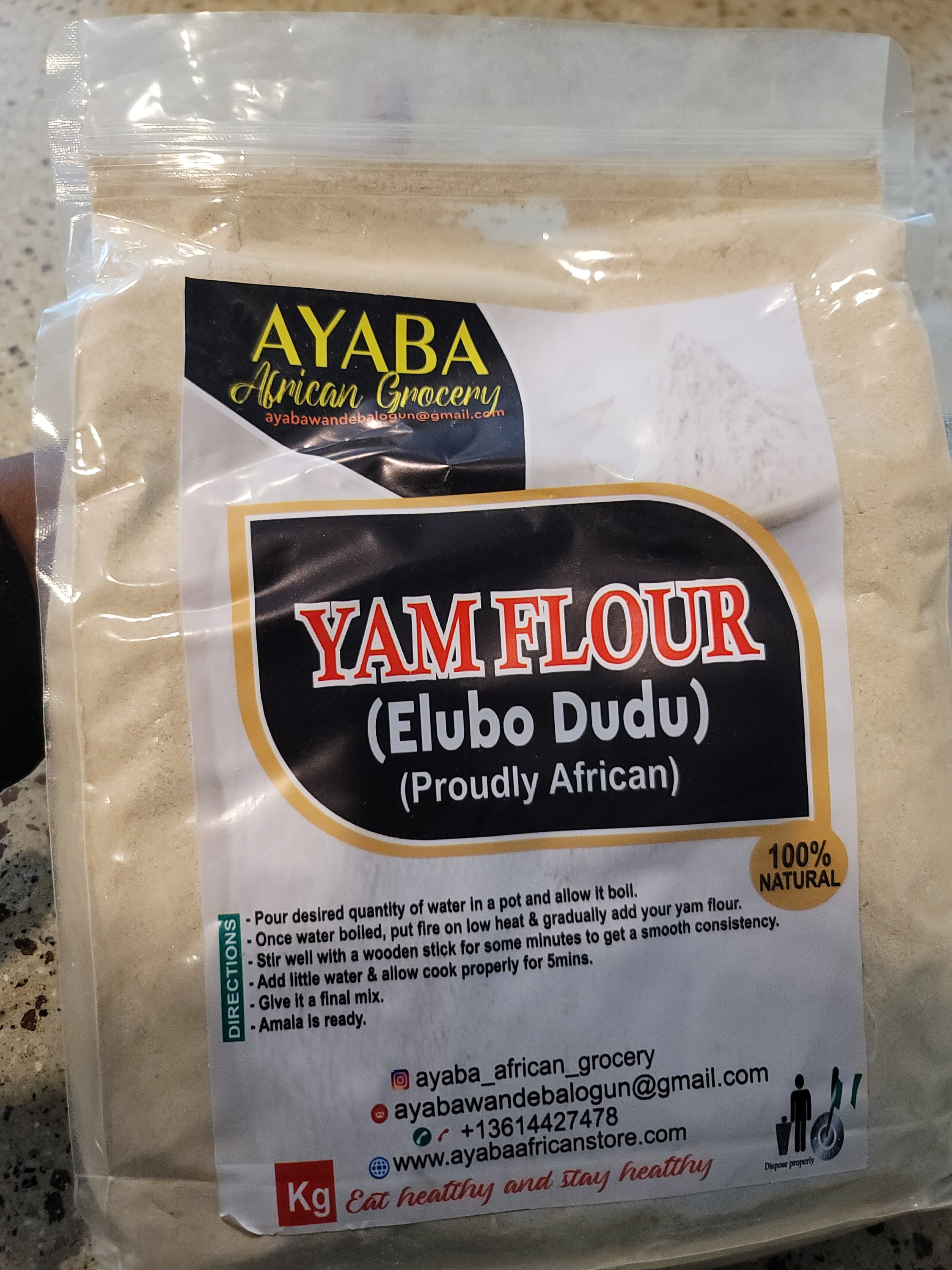 Elubo Dudu -yam Flour /amala , Unadulterated/unmixed Yam Flour/ Elubo ...