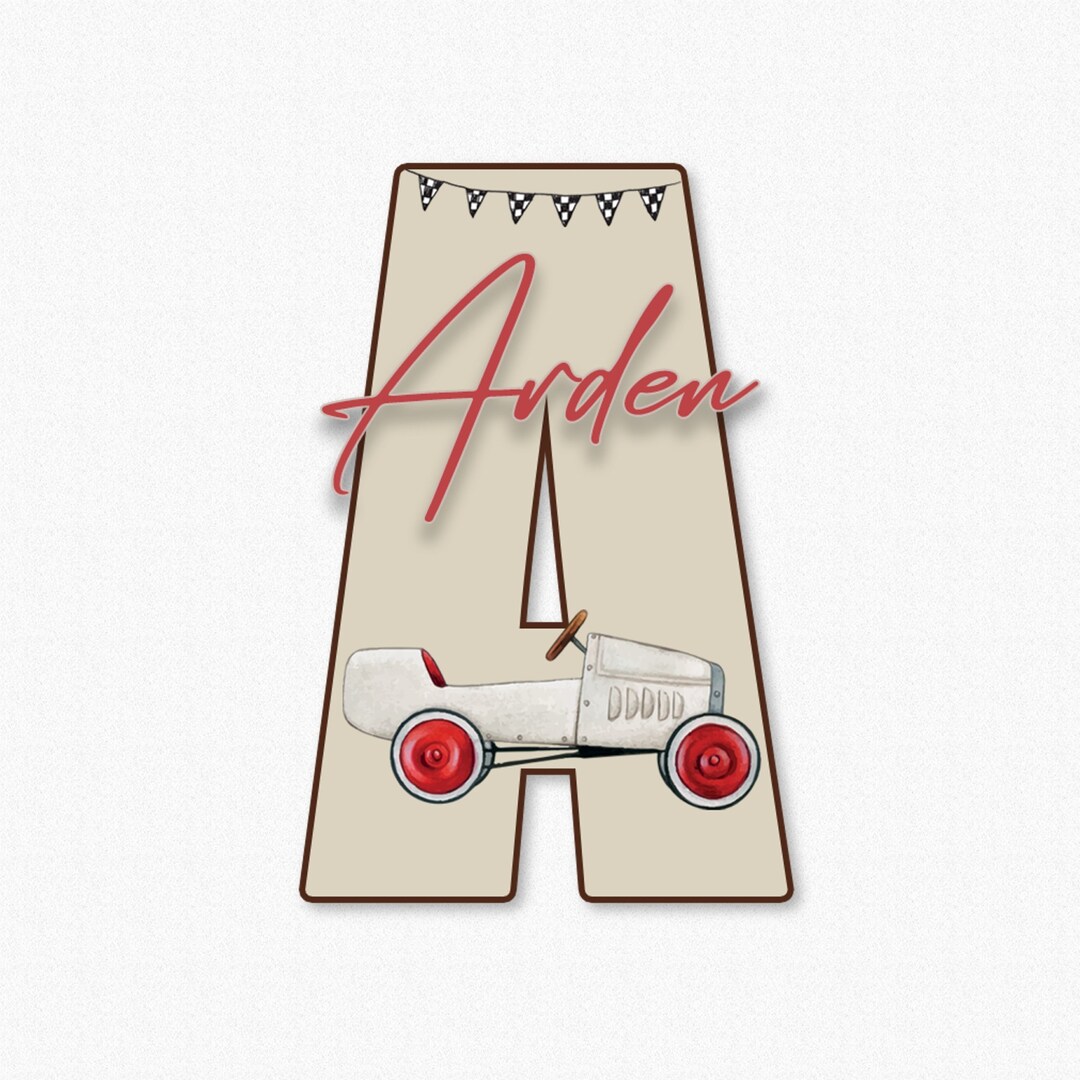 Race Car Wood Name Sign for Nursery, Boy Car Room Decor, Baby Name ...