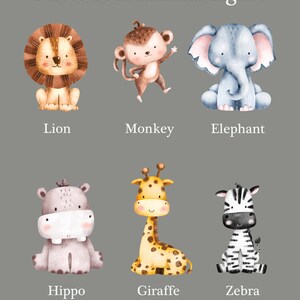 Animal Wood Name Sign for Nursery, Boy Elephant Room Decor, Baby Name ...