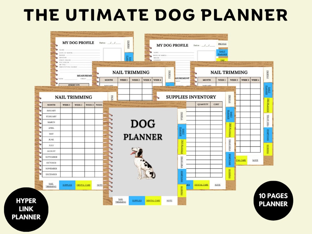 Dog Planner Dog Training Planner Dog Mom Dog Training Log Dog Organizer ...