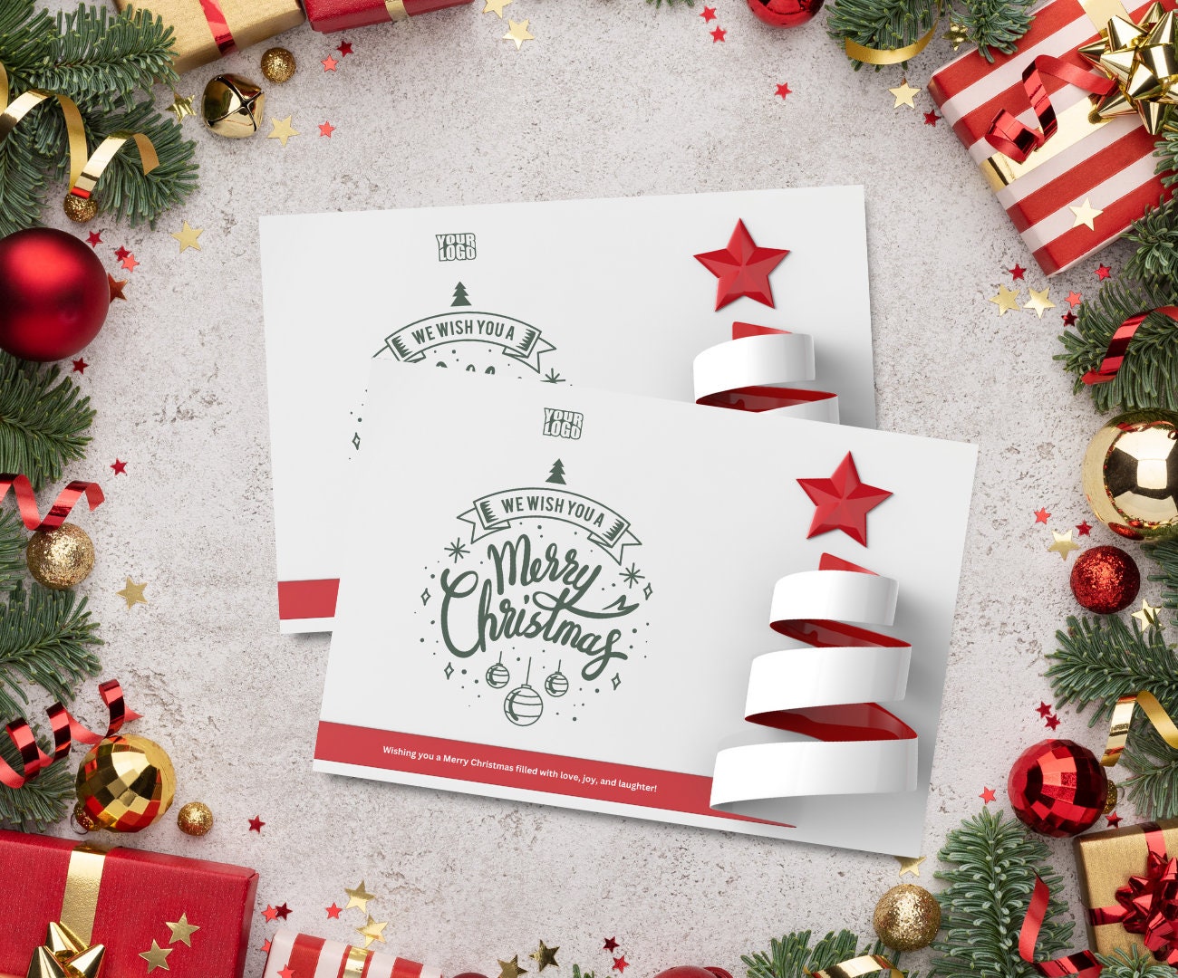 Printable Christmas Card Template Holiday Greeting Card DIY - Etsy