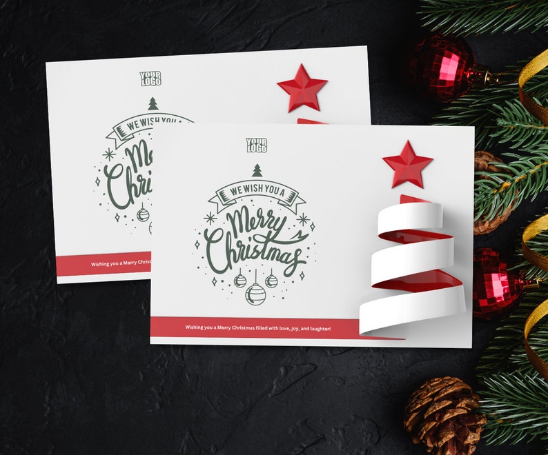 Printable Christmas Card Template Holiday Greeting Card DIY - Etsy