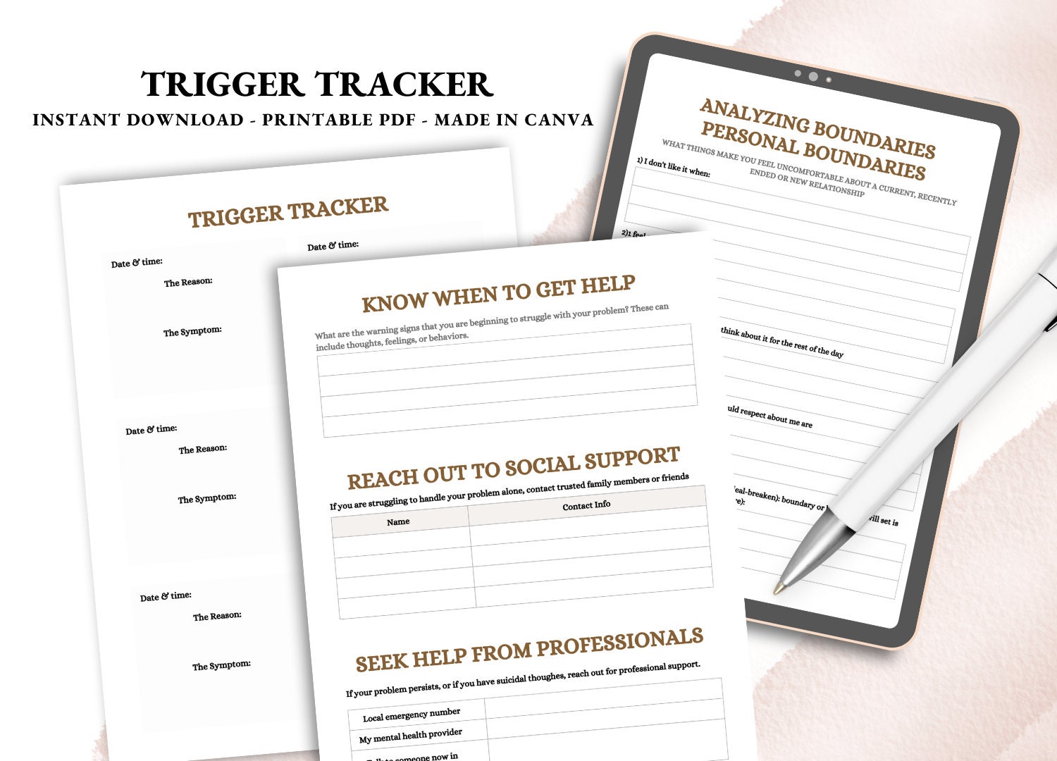 Addiction Recovery Worksheets Printable, Addiction Recovery Journal ...