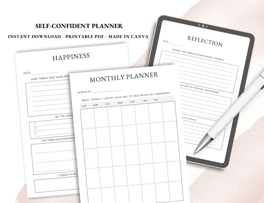 Printable Self-confidence Worksheet Digital Self-esteem Journal Self ...