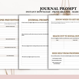 Addiction Recovery Worksheets Printable, Addiction Recovery Journal ...