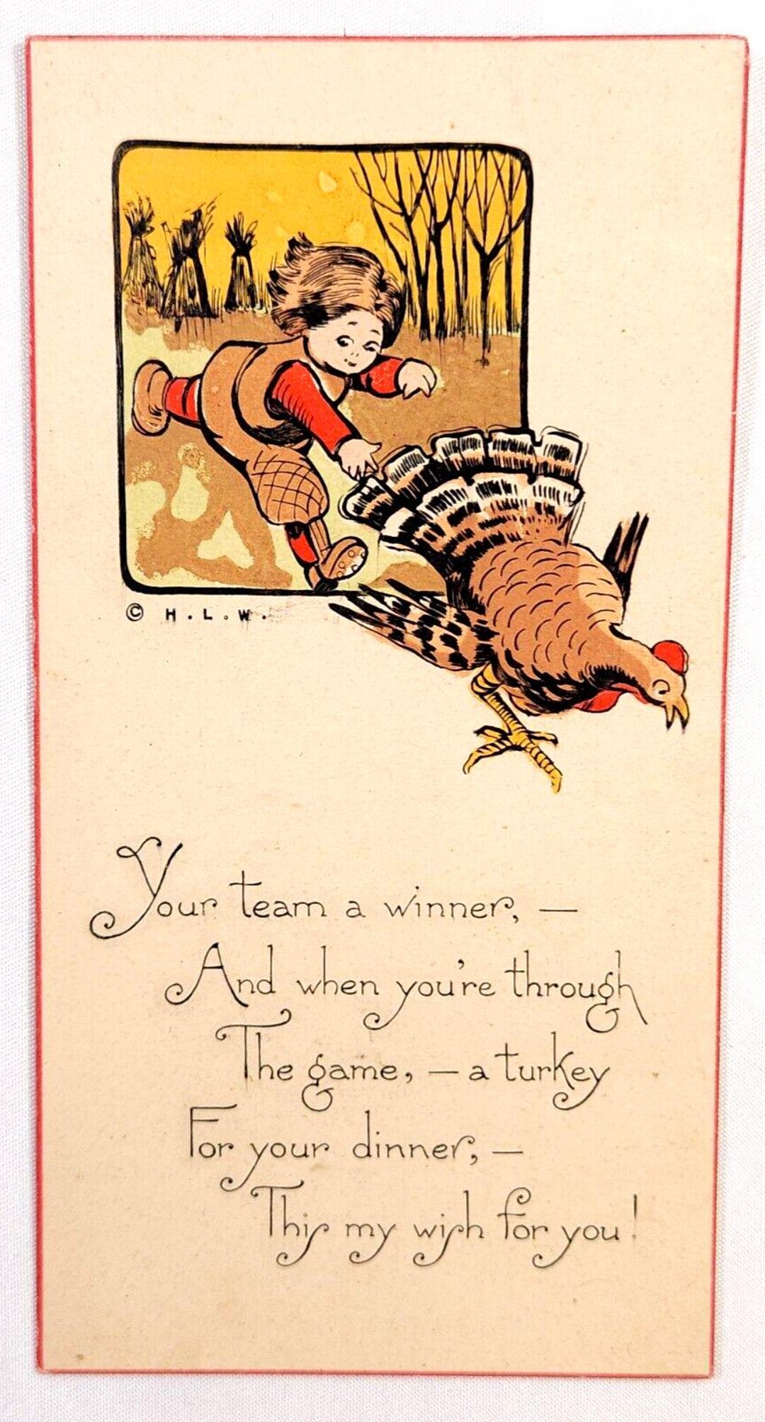 1910s Thanksgiving Turkey HLW Woehler Artist Card Antique Victorian ...
