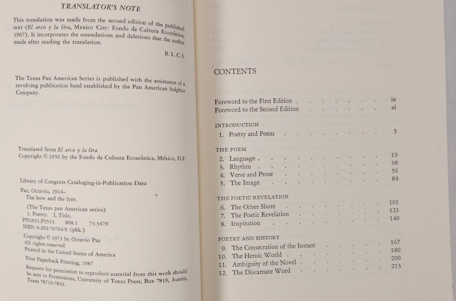 Bow and the Lyre Octavio Paz Lozano Poem Poetic Revelation Poetry ...