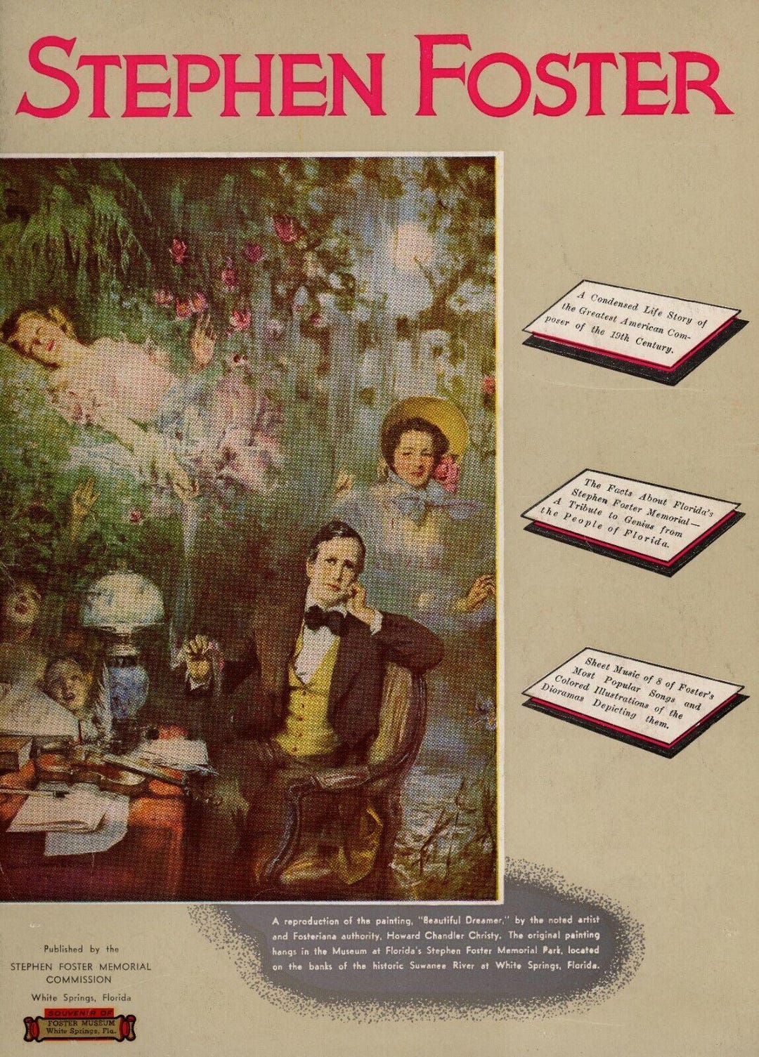 1951 Stephen Foster Songbook Piano Sheet Music Life Story Memorial ...