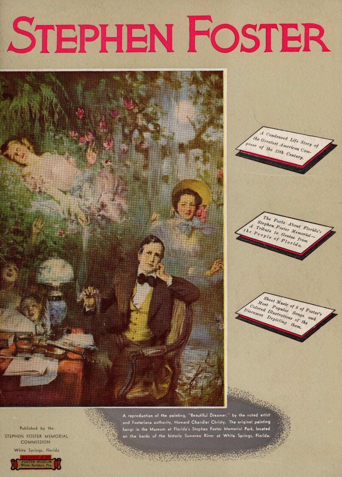 1951 Stephen Foster Songbook Piano Sheet Music Life Story Memorial ...