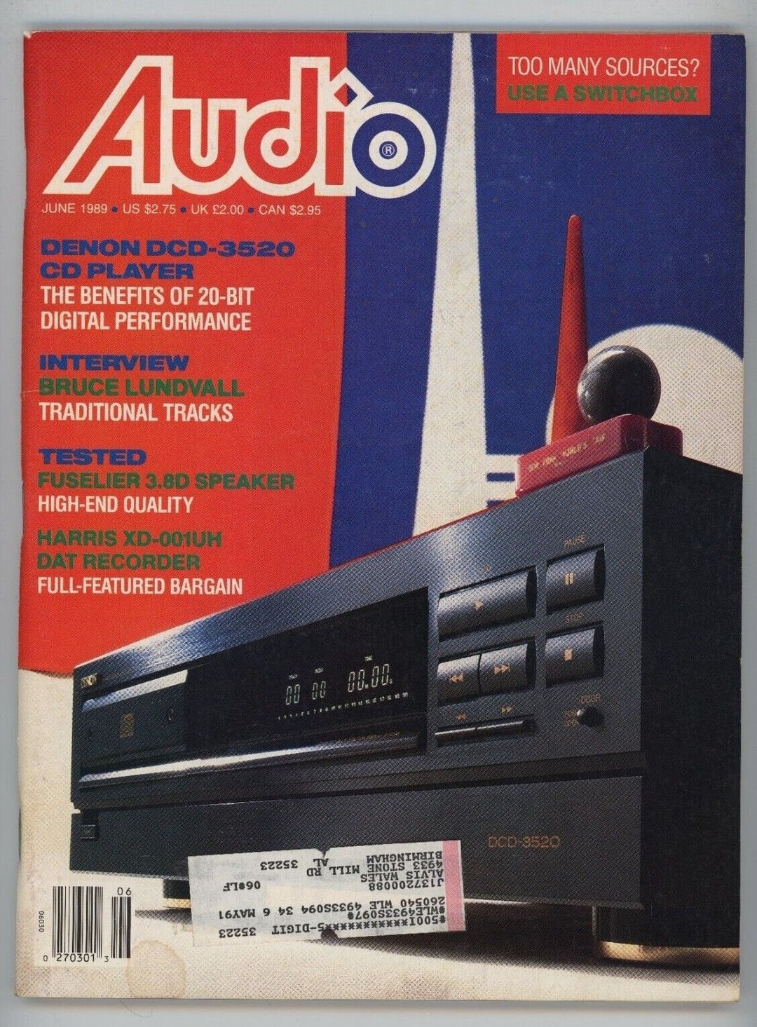 Audio Magazine 1989 June Bruce Lundvall Elvis Costello Denon Harris ...