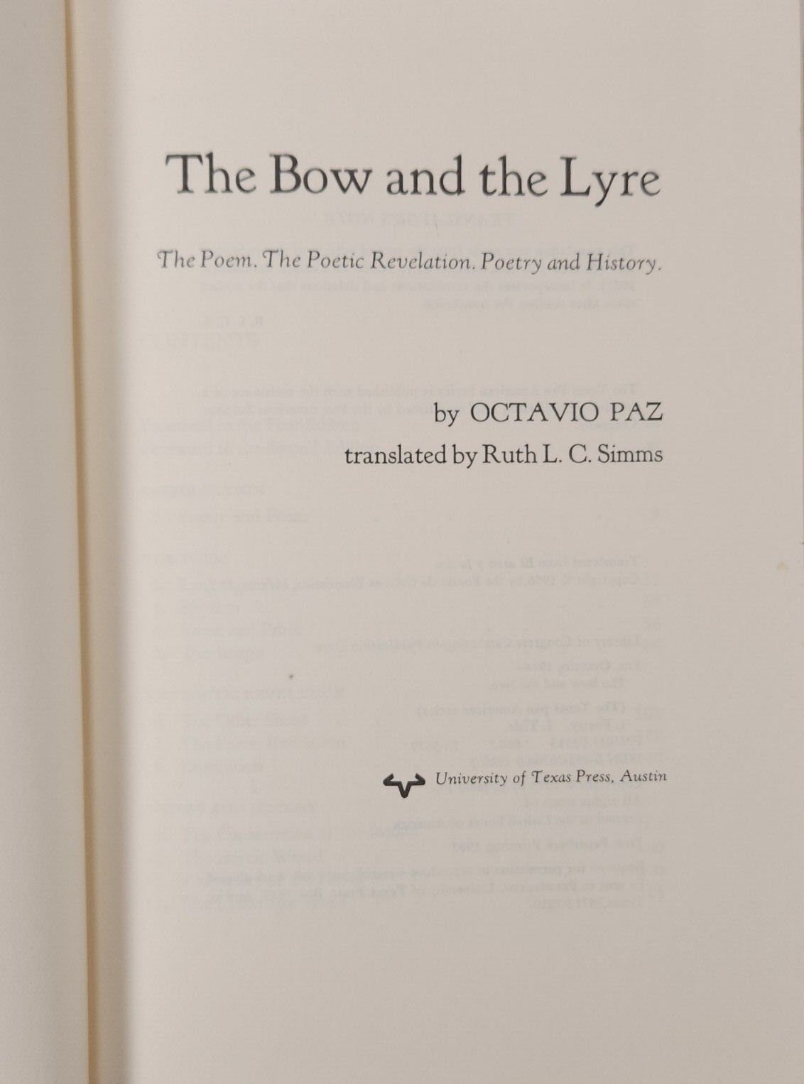 Bow and the Lyre Octavio Paz Lozano Poem Poetic Revelation Poetry ...