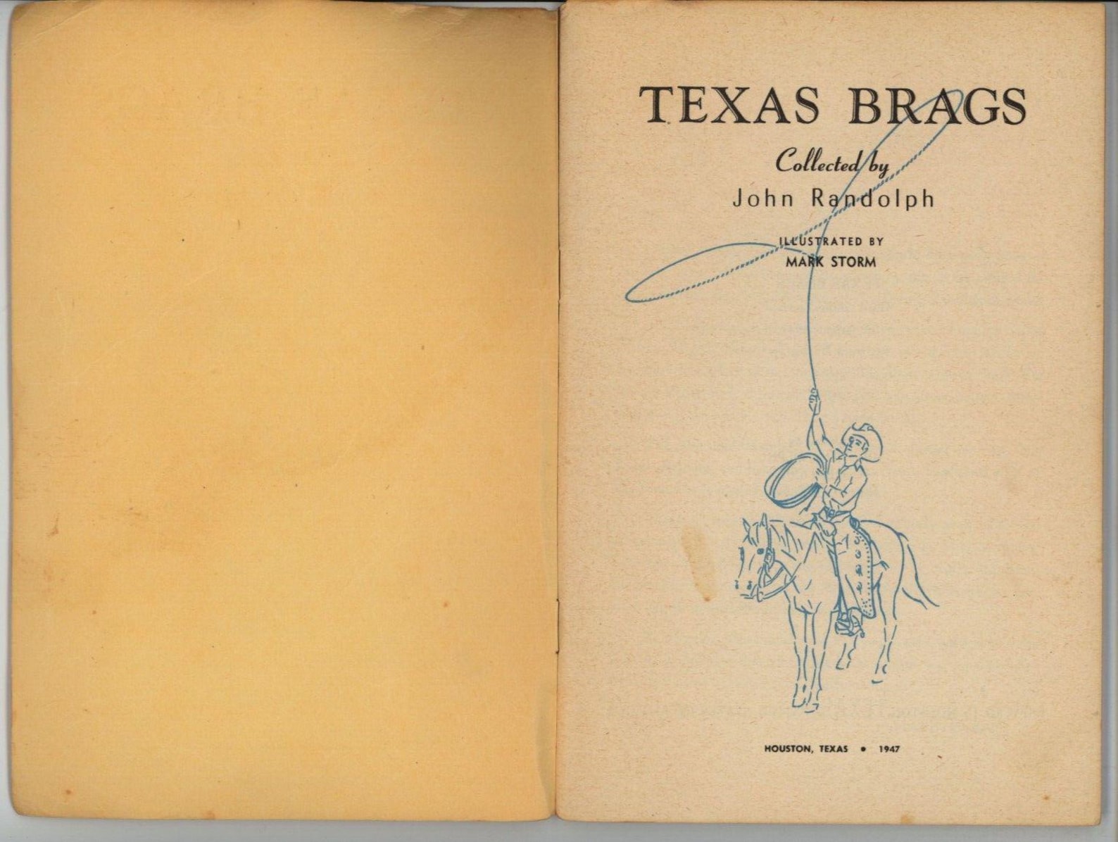 1947 Texas Braggs John Randolph Mark Storm Tourist Booklet Guide Travel ...