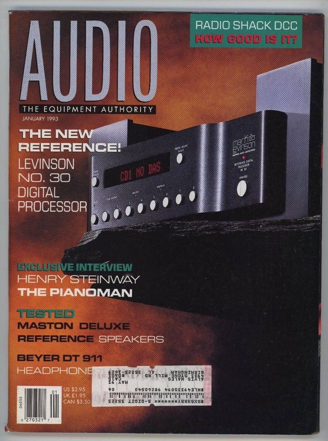 Audio Magazine 1993 Jan Henry Steinway Brian Eno Mark Levinson 30 ...