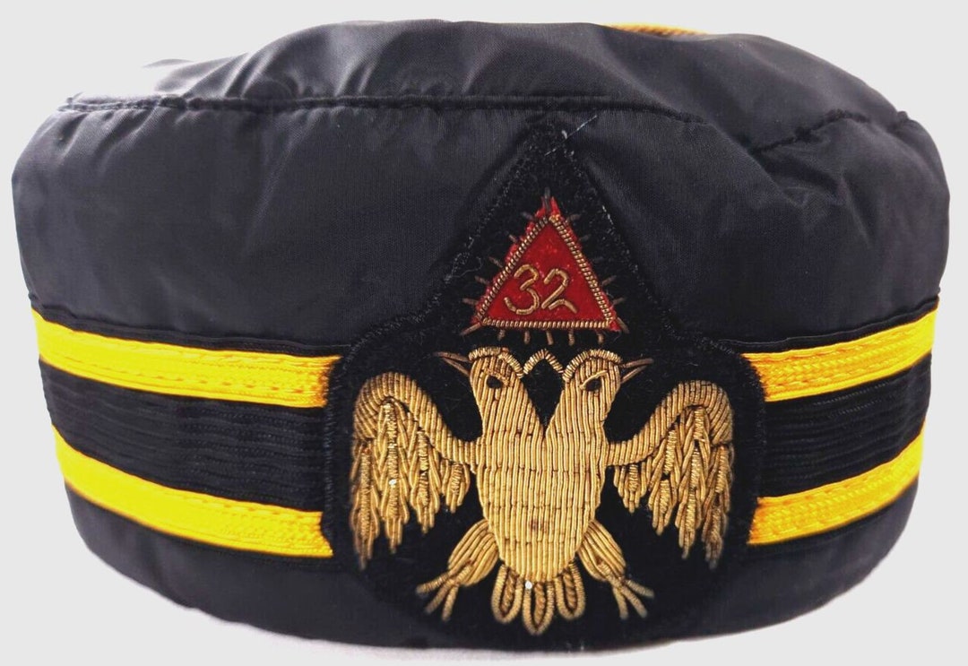 32nd Degree Scottish Rite Masonic Cap Hat Crown Handmade Embroidered ...