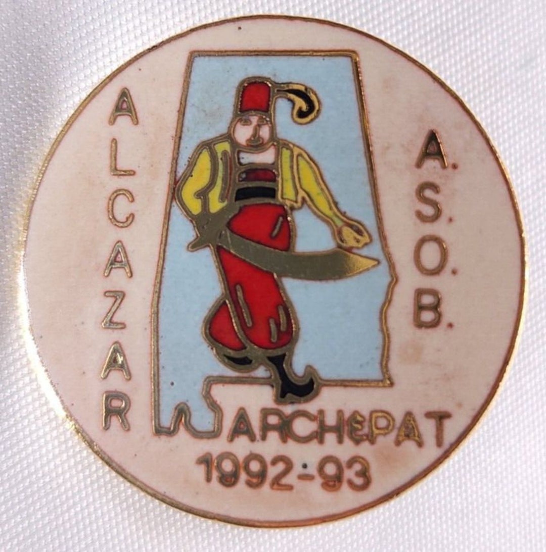 Alcazar A.S.O.B Arch Pat 1992-93 Association of Oriental Bands Lapel ...
