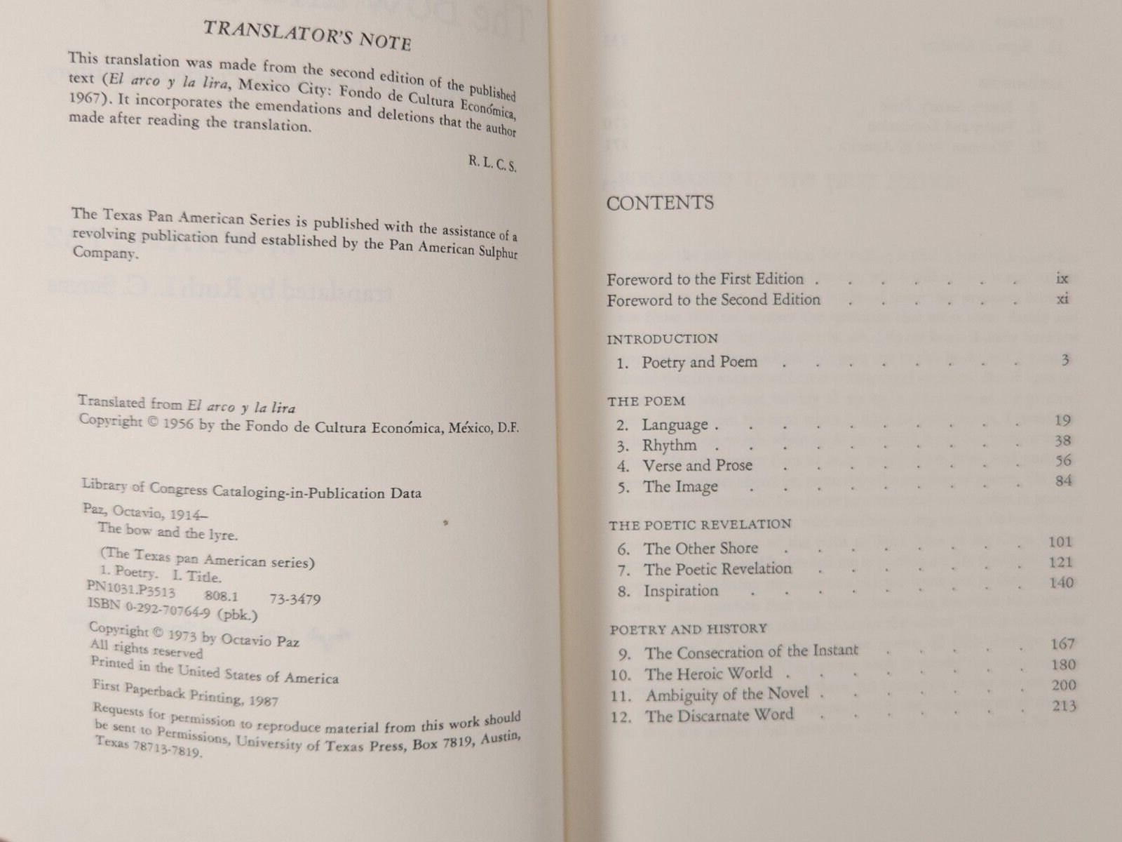 Bow and the Lyre Octavio Paz Lozano Poem Poetic Revelation Poetry ...