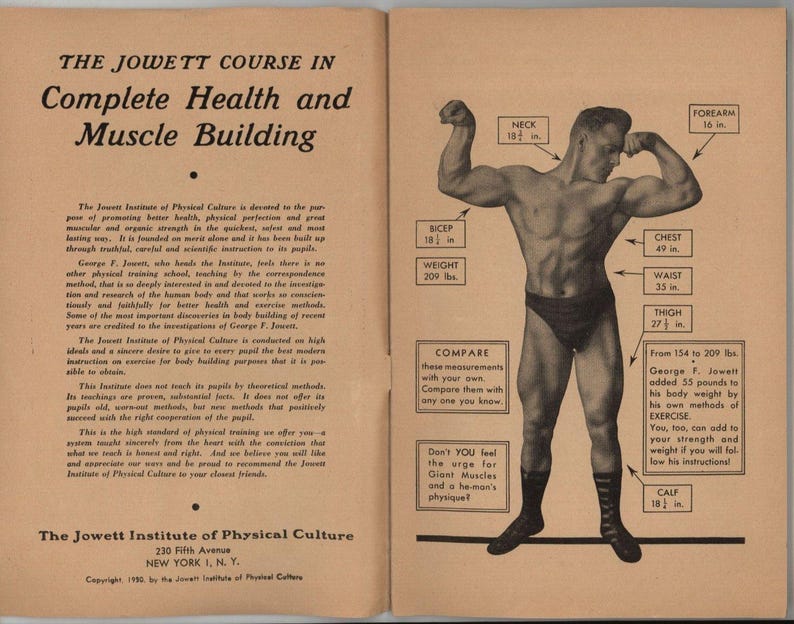 1930 Nerves of Steel Muscles Like Iron George Jowett Bodybuilding ...