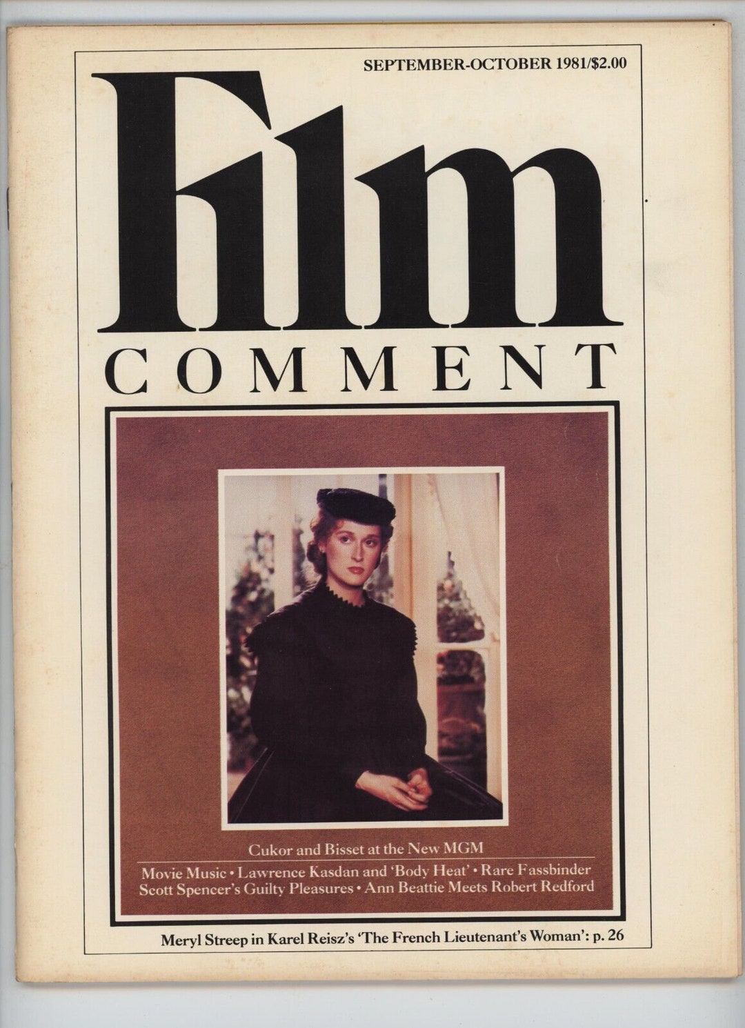 Film Comment Sept-oct 1981 Meryl Streep Lawrence Kasdan Wilder Scot ...