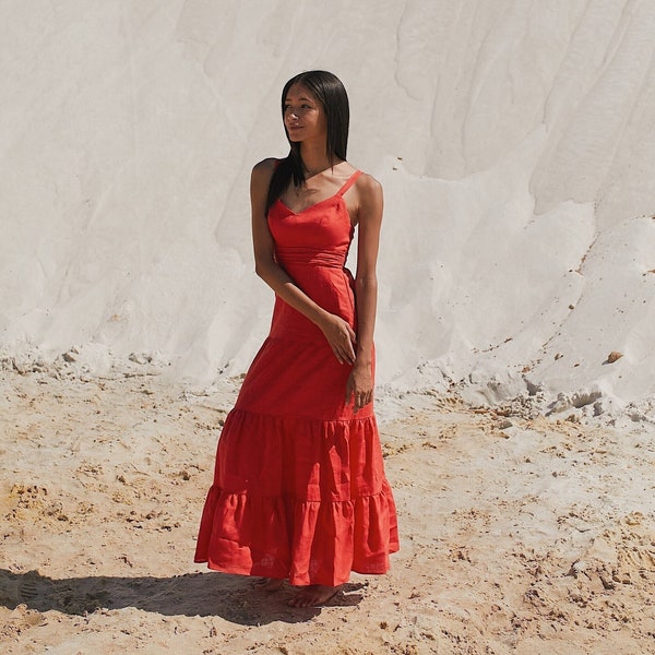 Coral Sundress - Etsy