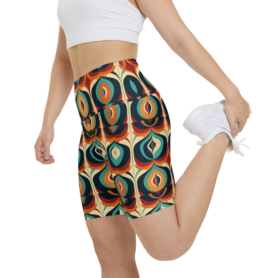 Women's Retro Workout Shorts 70's Style Booty Shorts, Bike Shorts - Etsy