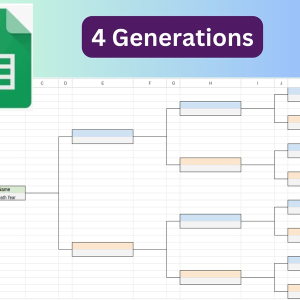 Family Tree Google Sheets - Etsy