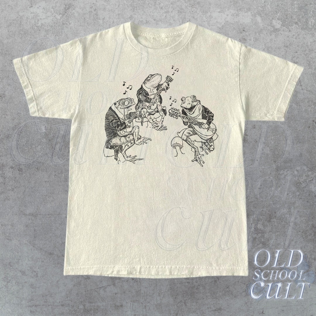 Frog Musicians 90s Retro Shirt, Vintage Frog Graphic T-shirt, Cute ...