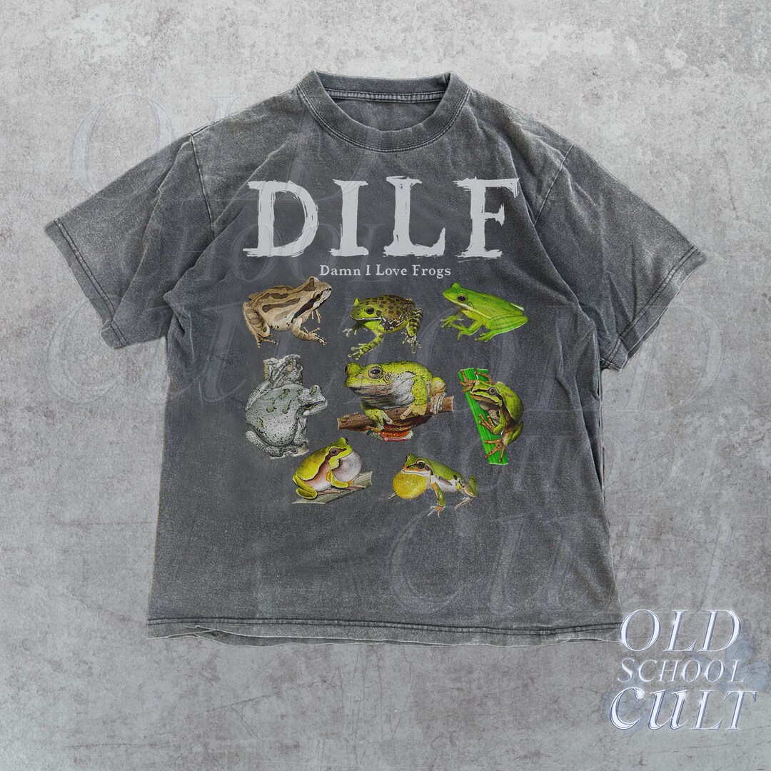 Dilf Damn I Love Frogs Frog 90s Vintage Graphic Shirt, Retro Toad Tee ...