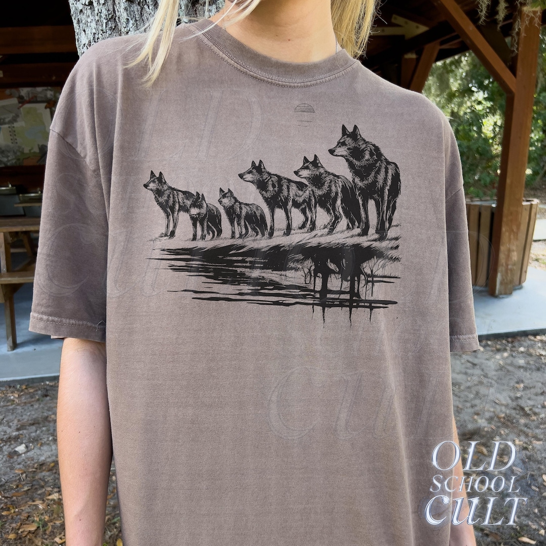 Vintage Wolf Pack 90s Graphic Shirt, Wolf Lovers Retro Tee, 2000s ...