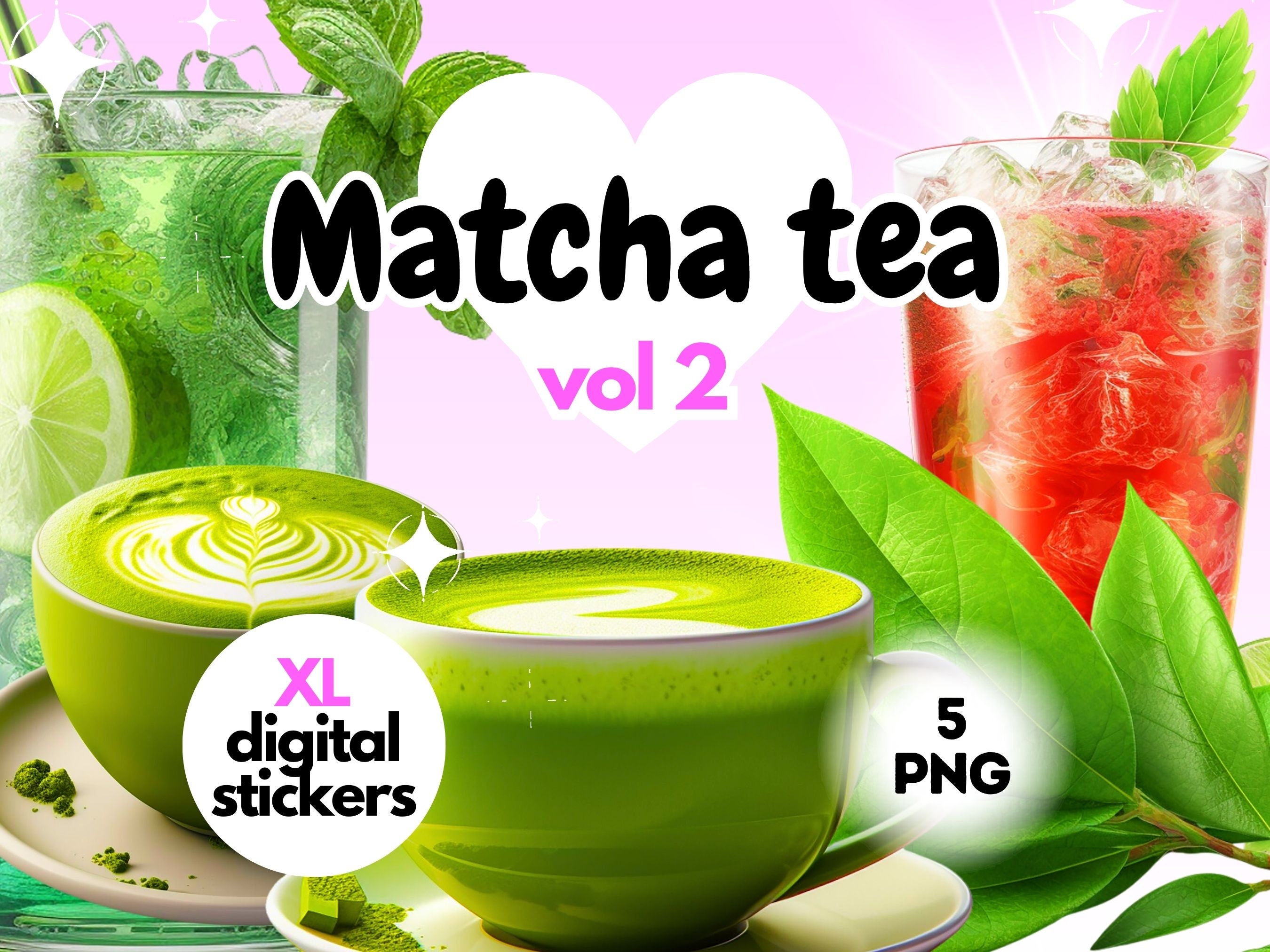 5 Matcha Tea High Quality Png Images Digital Stickers Matcha - Etsy