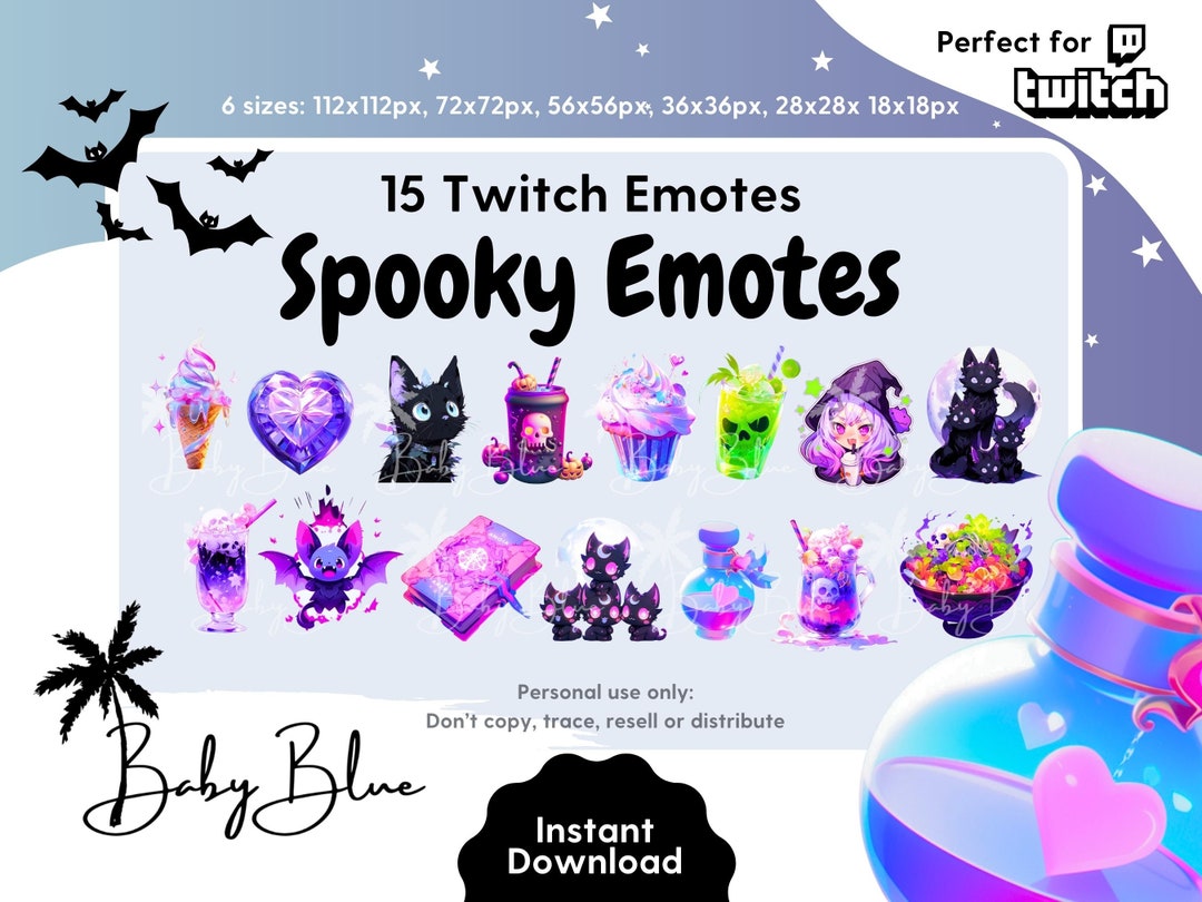 Spooky Emotes for Twitch, 15 Custom Made Badges, Halloween, Cute - Etsy