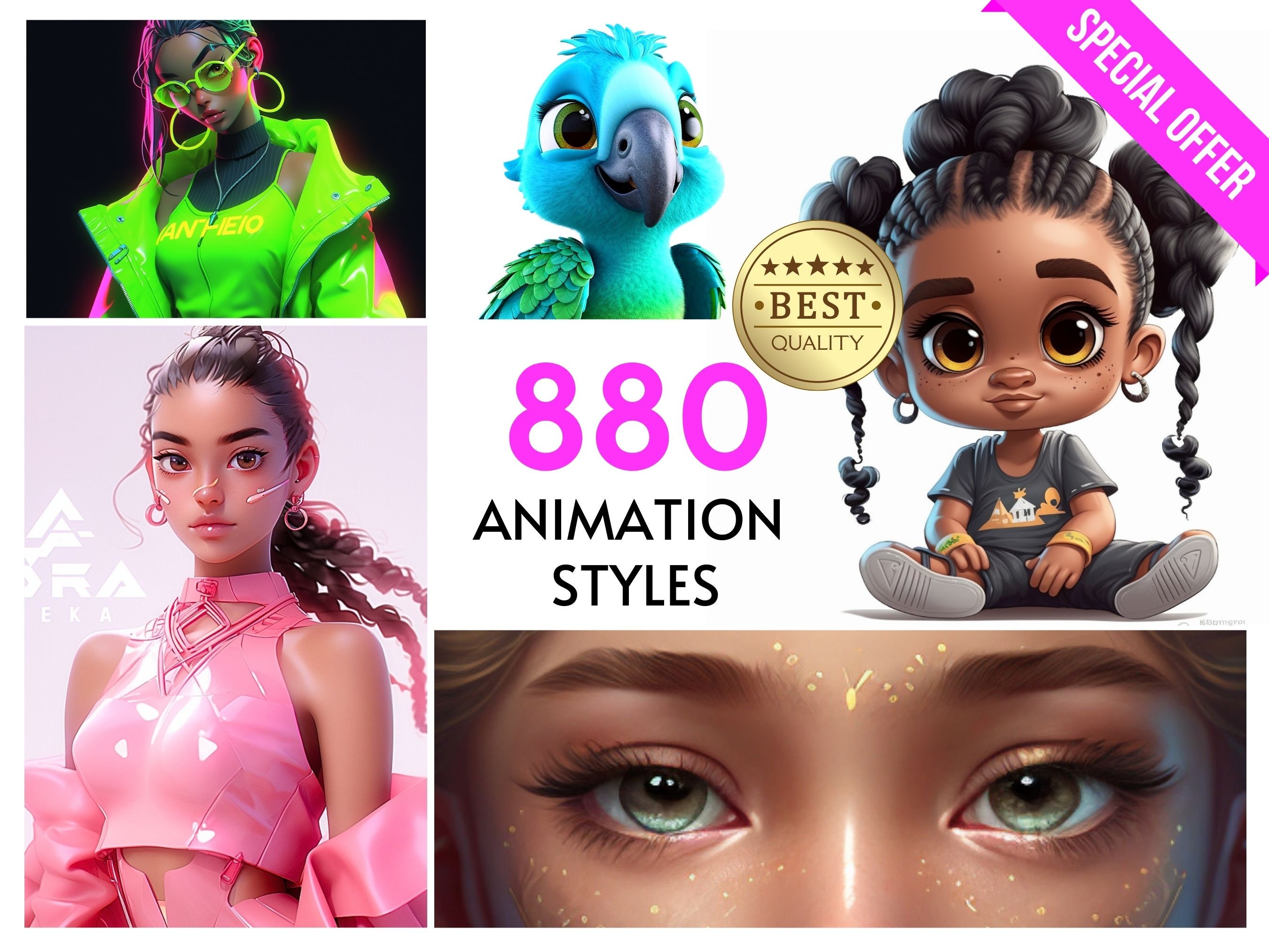 880 Animation Styles Guidebook for Midjourney, AI Image Generation ...